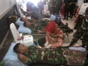 Yonif Raider 134/TS Melaksanakan Donor Darah