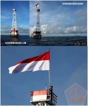 Prajurit KRI KST-356 Kibarkan Merah Putih di Karang Unarang | Website ...