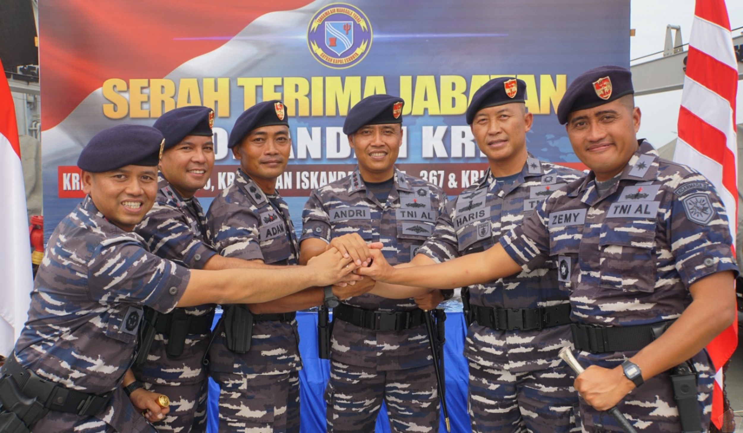 Tiga Komandan KRI Jajaran Satkor Koarmada II Diserahterimakan Tiga Komandan KRI Jajaran Satkor Koarmada II Diserahterimakan